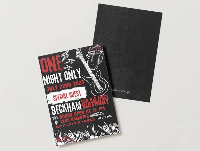 Plantilla de invitación de cumpleaños de One Rocks / Fiesta de ...