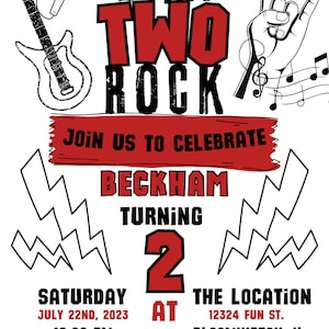 Born TWO Rock, Born to Rock!, Rock & Roll Second Birthday Party ...