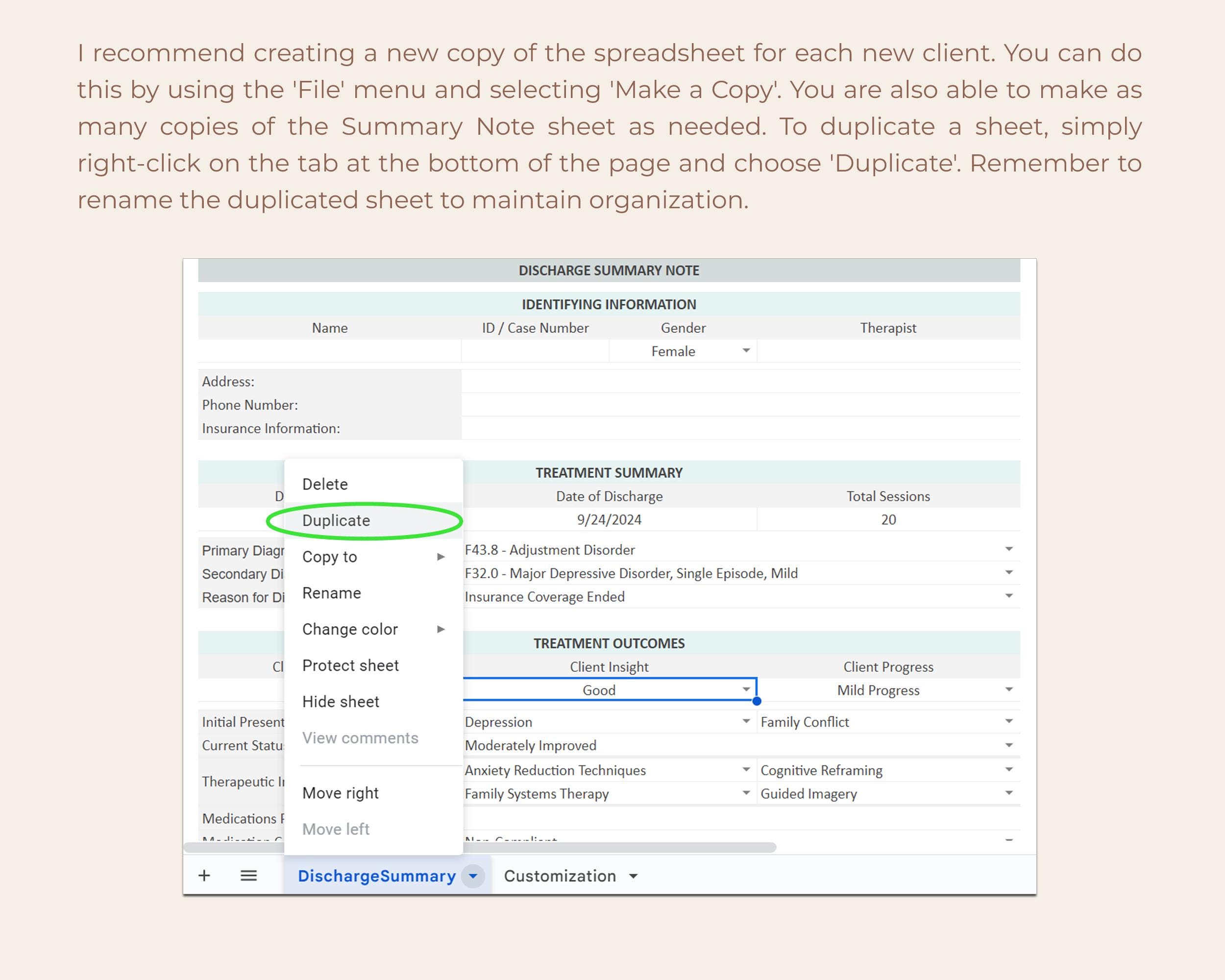 Therapist Discharge Note, Discharge Summary Note, Therapist Templates ...