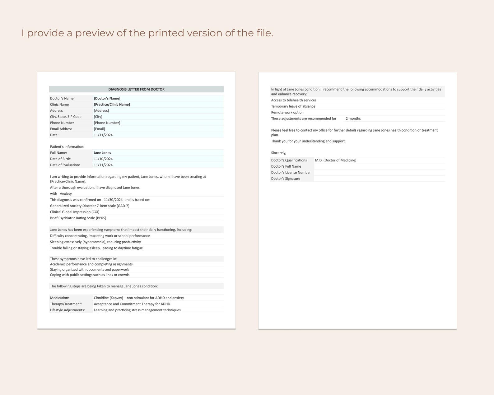 Diagnosis Letter From Doctor, Doctors Letter, Diagnosis Letter, Doctors ...