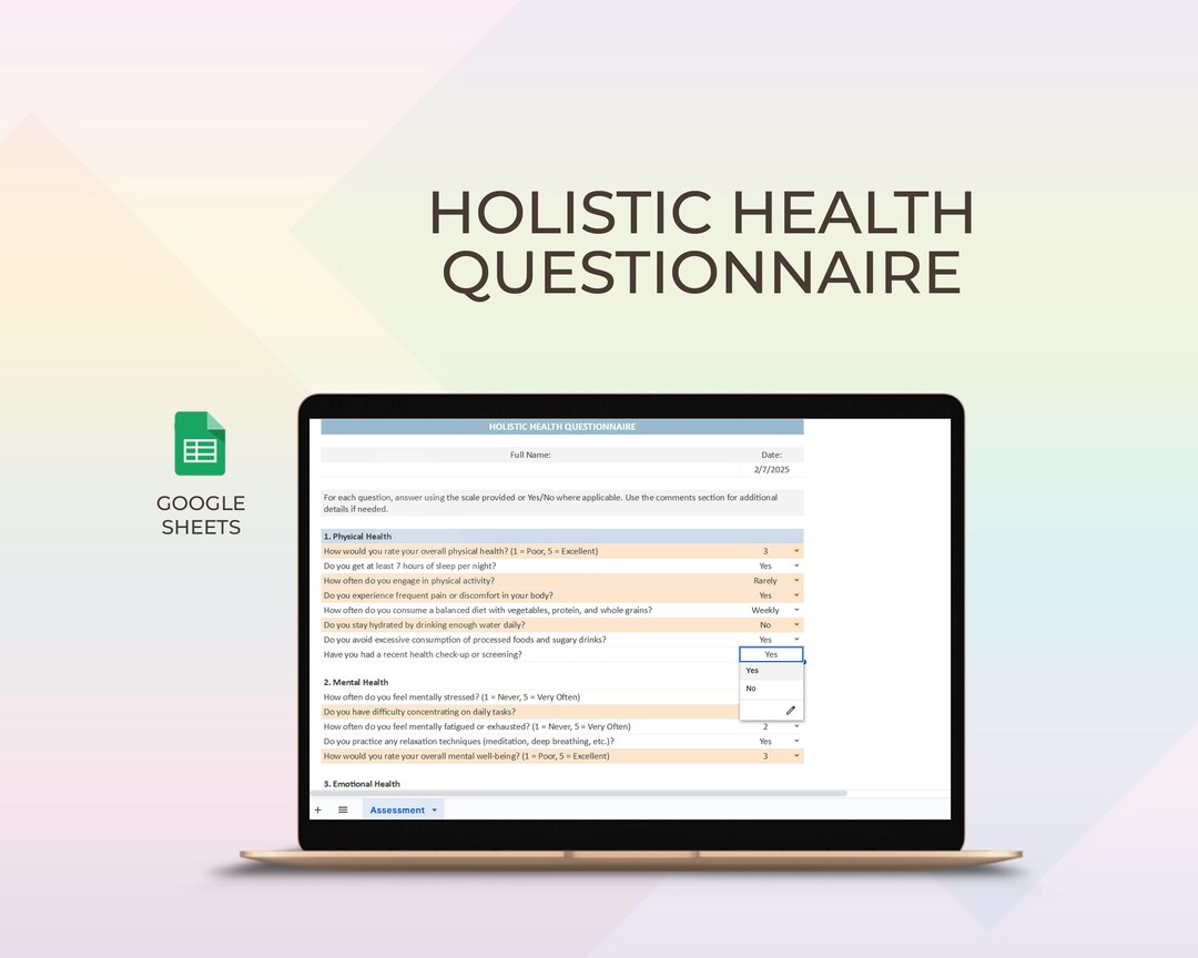 Holistic Health Questionnaire, Social Well-being, Lifestyle & Habits ...