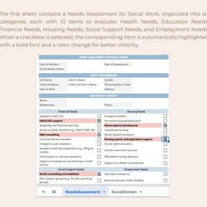 Social Work Need Assessment, Social Worker Form, Documents for Social ...