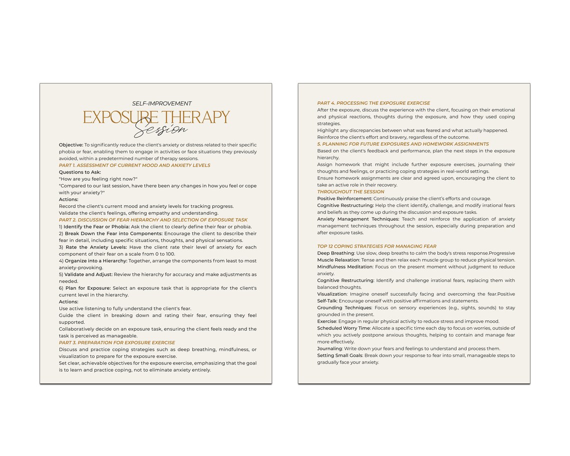 Exposure Therapy Session Plan Exposure Psychotherapy Social Anxiety ...