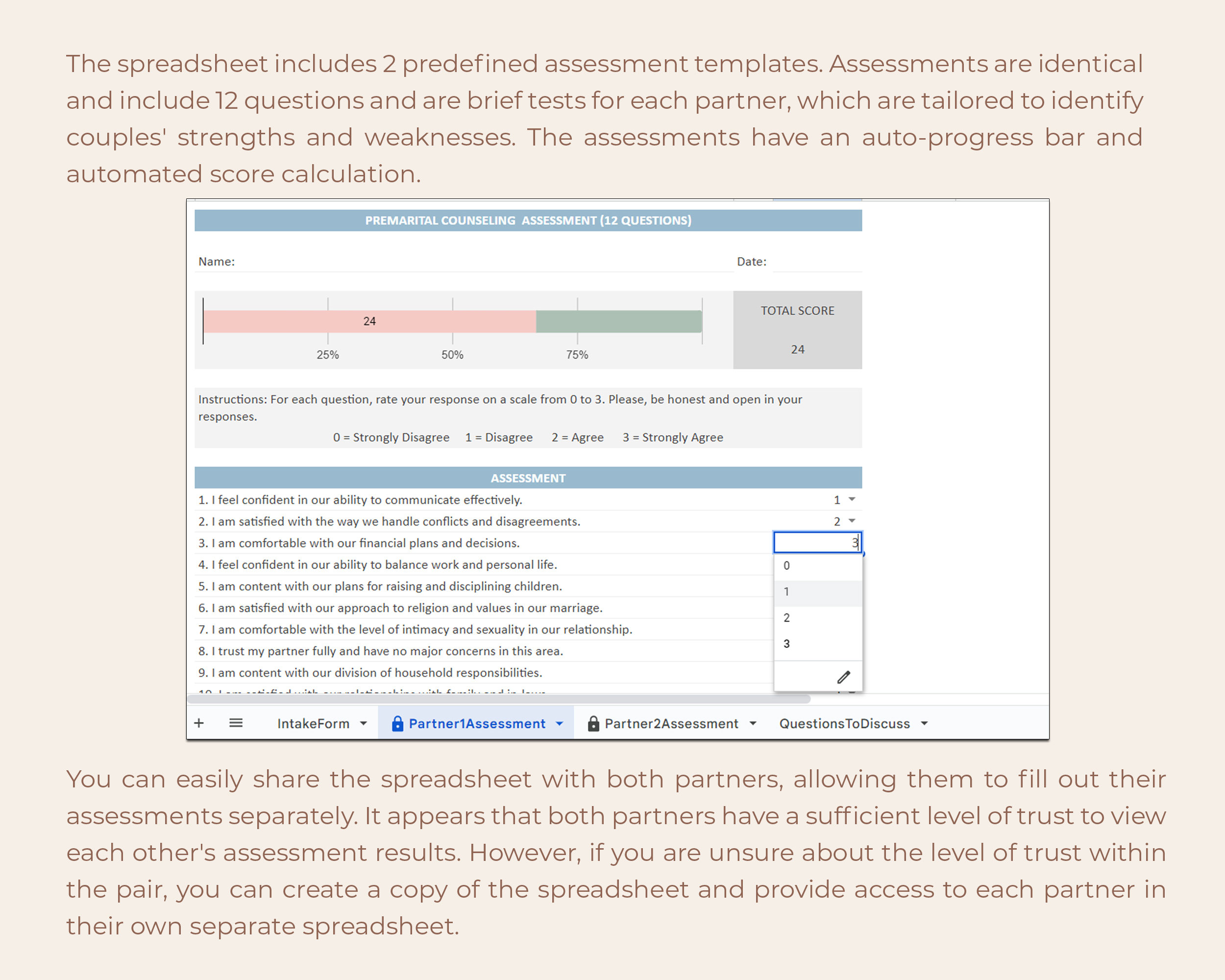 Premarital Counseling Intake Form Pre Wedding Relationship Questions ...