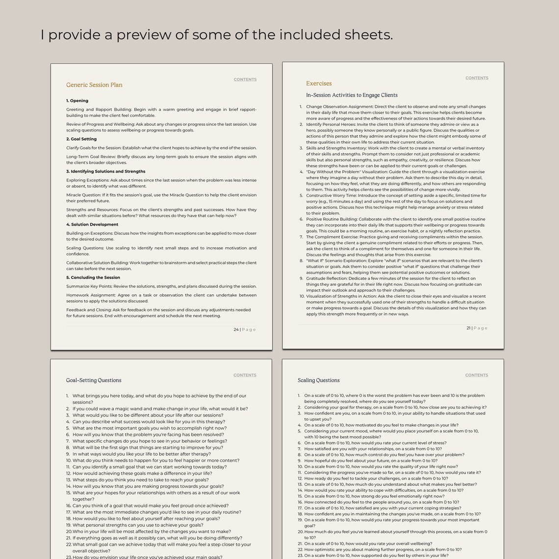 SFBT Therapy Questions Solution Focused Psychotherapy Guide Session ...