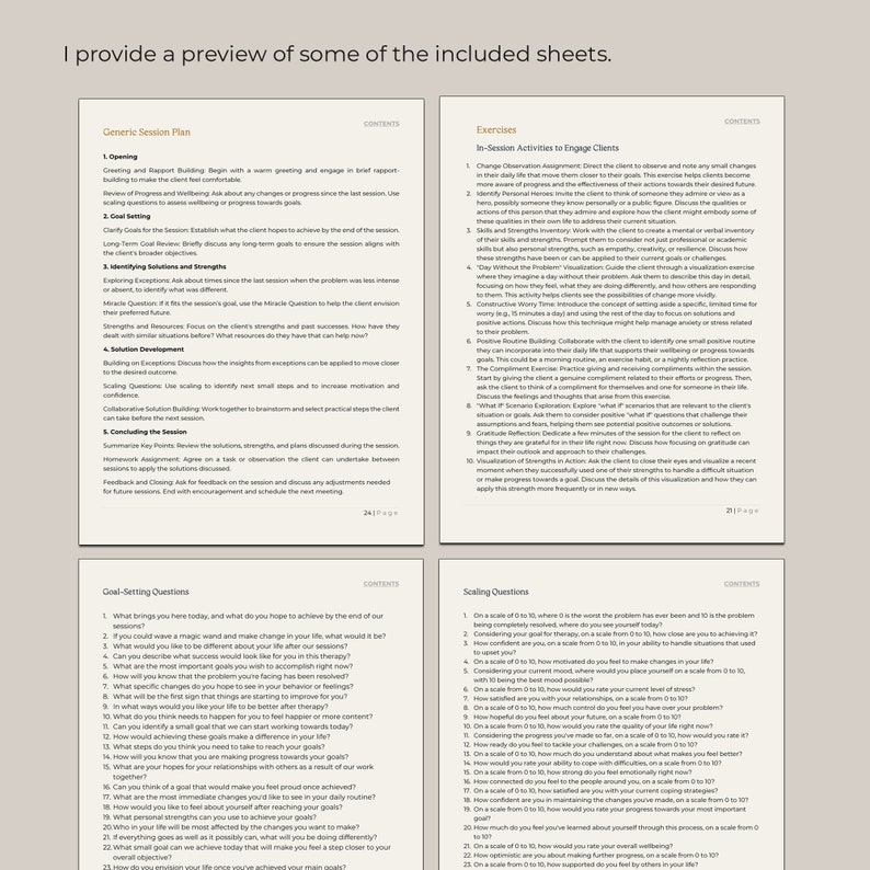SFBT Therapy Questions Solution Focused Psychotherapy Guide Session ...