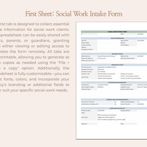 Social Work Intake Form, Social Worker Form, Documents for Social Work ...