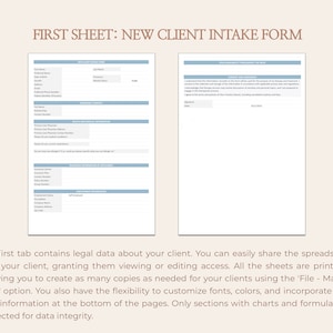 Narrative Therapy Client Intake Form for Therapists Organizing ...