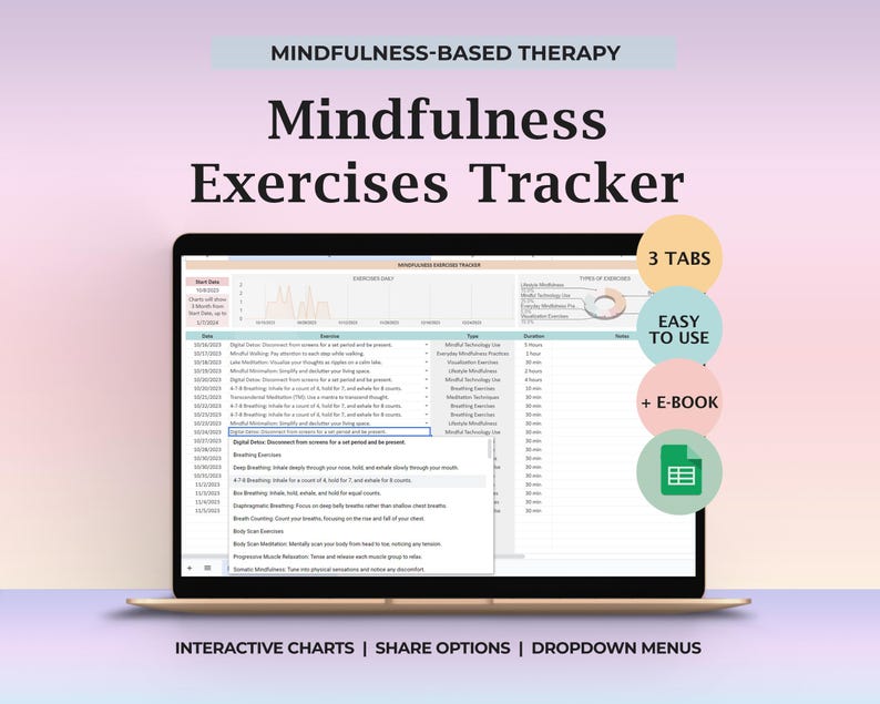 Mindfulness Exercises Journal Therapy Activities Techniques Counseling ...