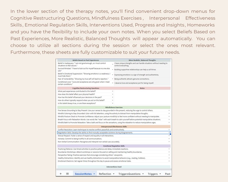 Manipulative Behavior Therapy Session Notes Template, CBT Therapy ...