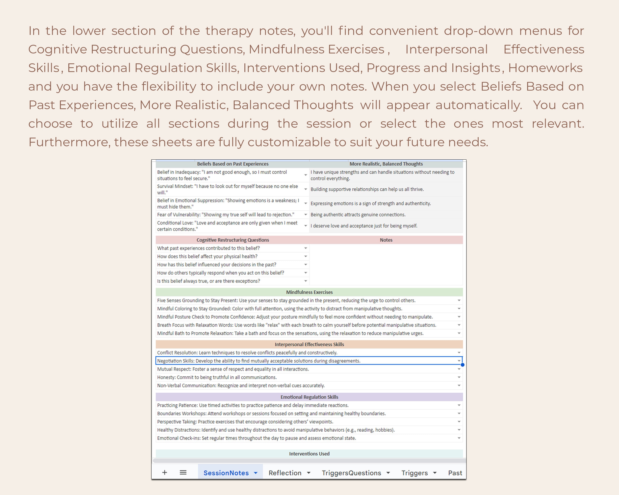 Manipulative Behavior Therapy Session Notes Template, CBT Therapy ...