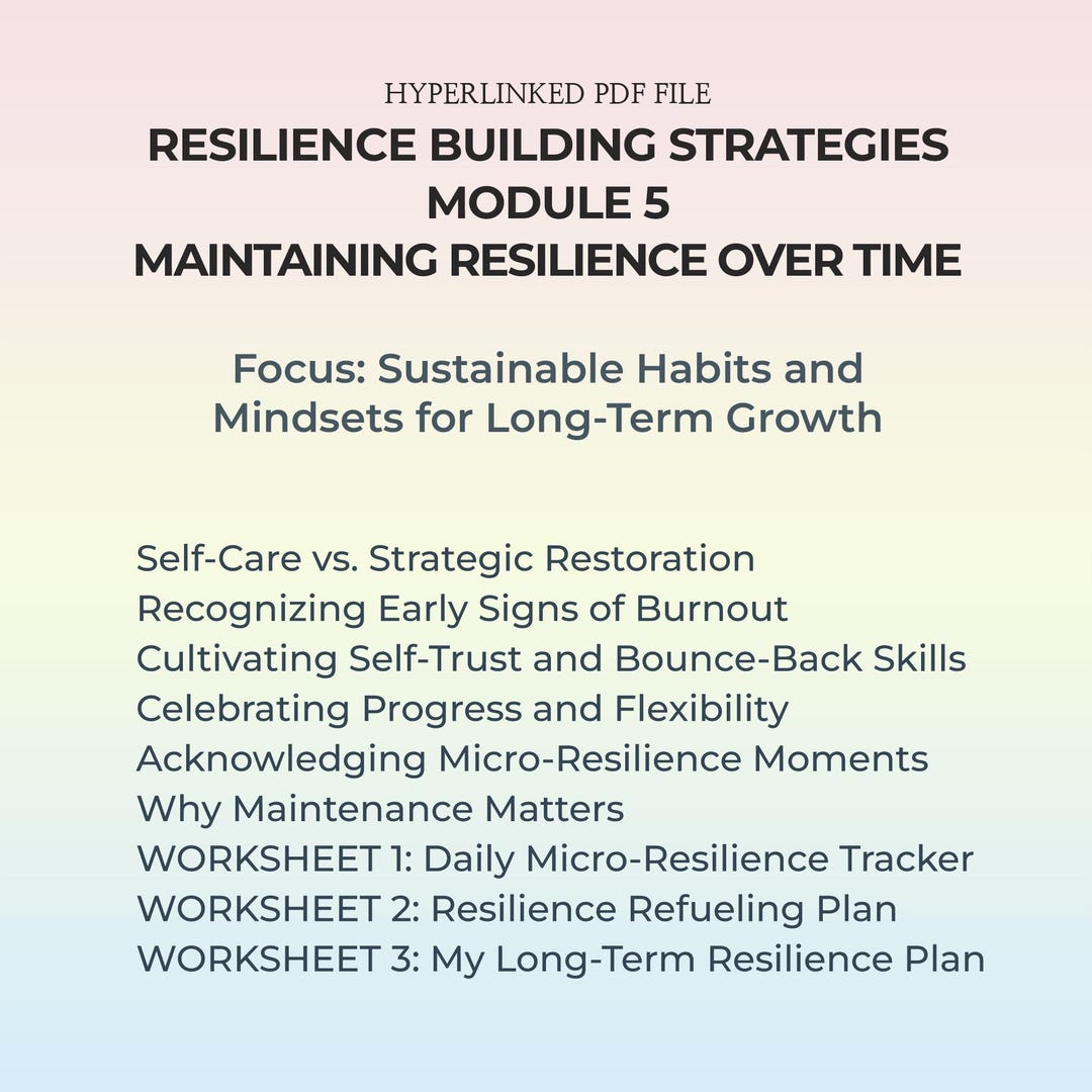Burnout Prevention Resilience Workbook Daily Micro Resilience Tracker ...