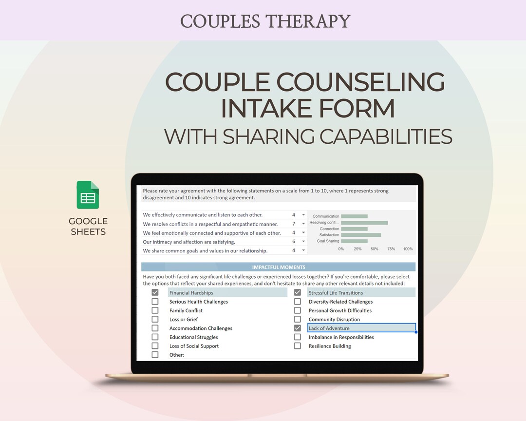Marriage Counseling Forms, Couples Therapy Intake Form, Couples ...