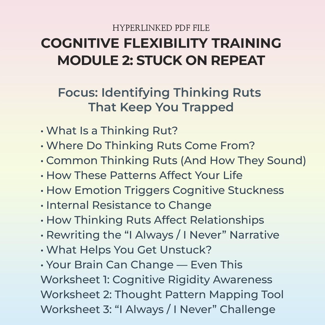 Anxiety Overthinking Thought Pattern Workbook Stuck on Repeat Therapy ...