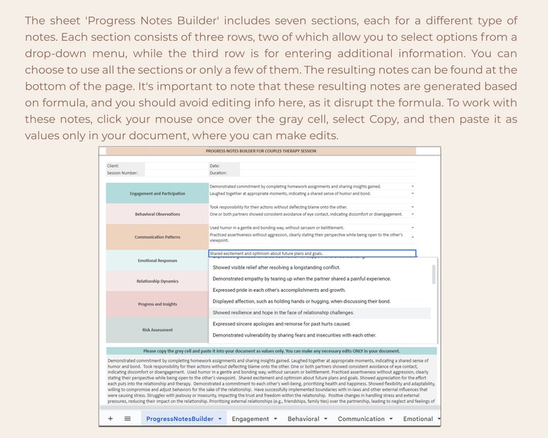 Couples Therapy Progress Notes Template Counseling Session Cheat Sheet ...