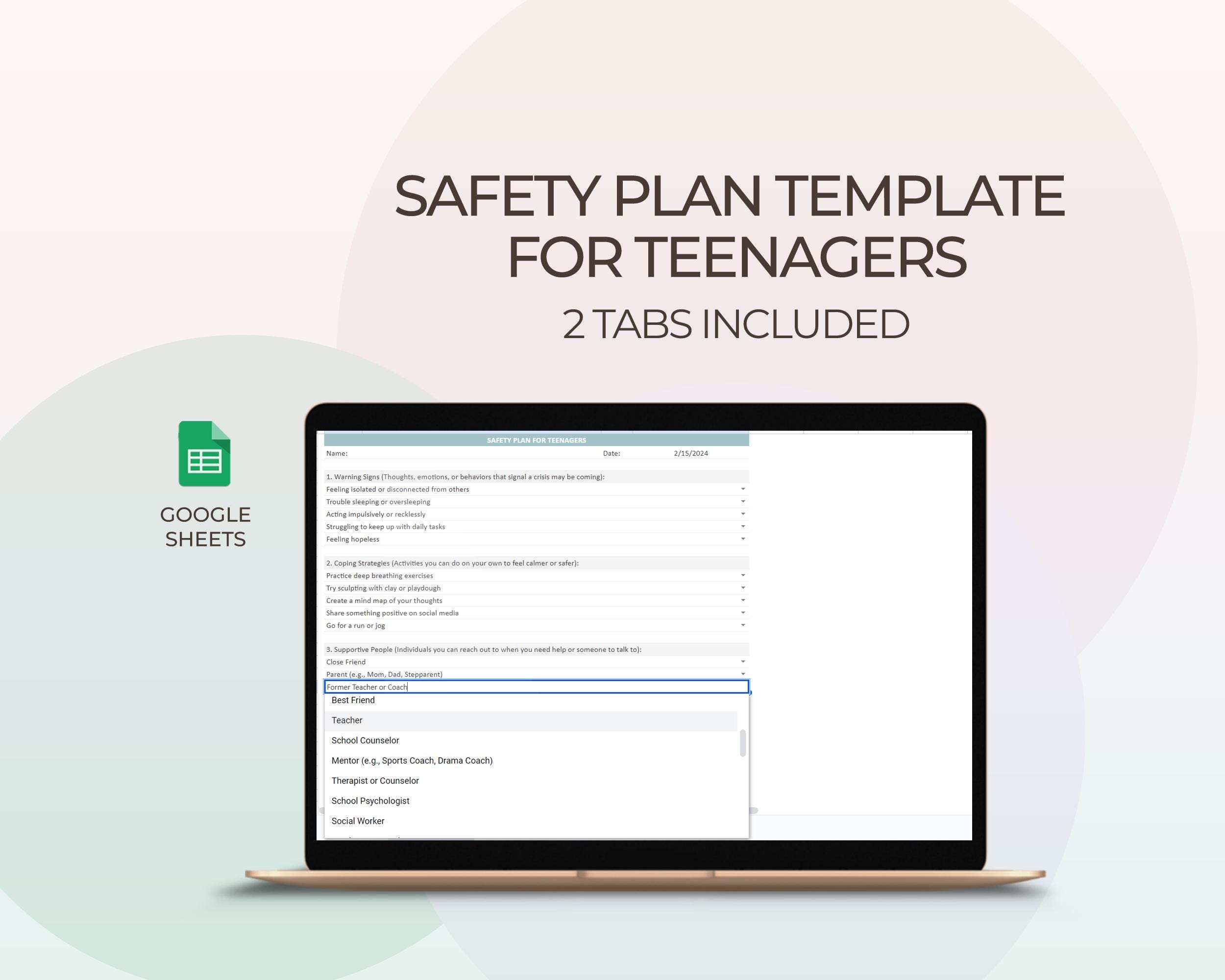 Safety Plan for Teenagers, Crisis Plan Template, Teen Mental Health ...