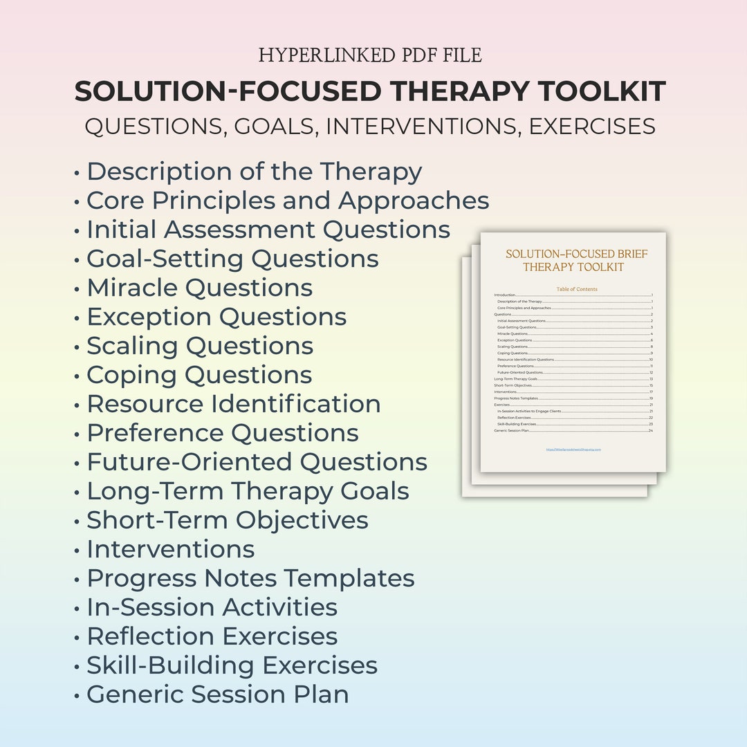 SFBT Therapy Questions Solution Focused Psychotherapy Guide Session ...