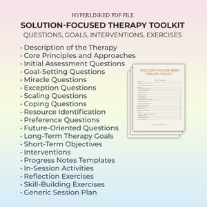 SFBT Therapy Questions Solution Focused Psychotherapy Guide Session ...