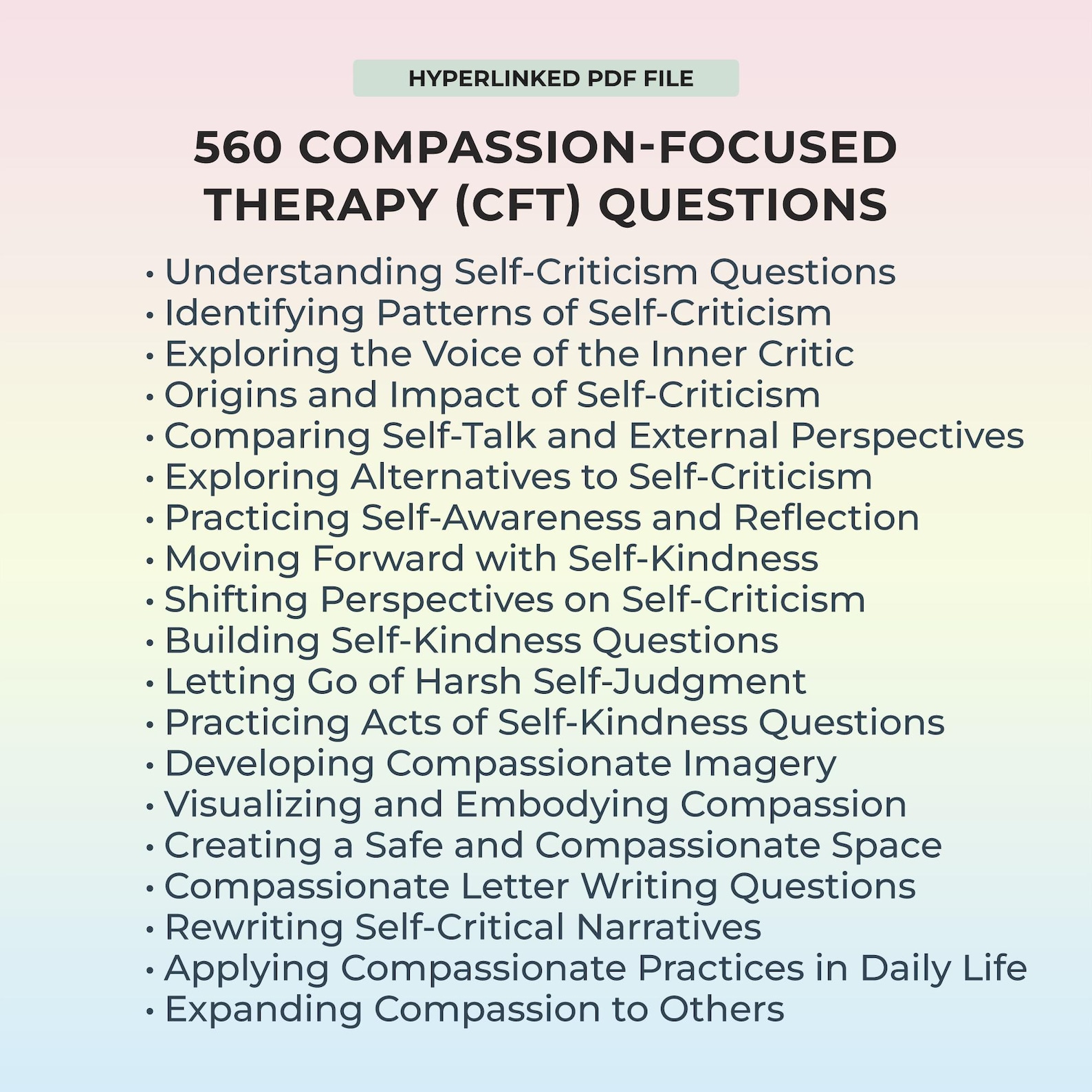 Compassion-focused Therapy Questions Self-criticism Workbook Emotional ...
