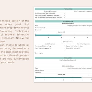 EMDR Session Notes Template, Eye Movement Desensitization and ...