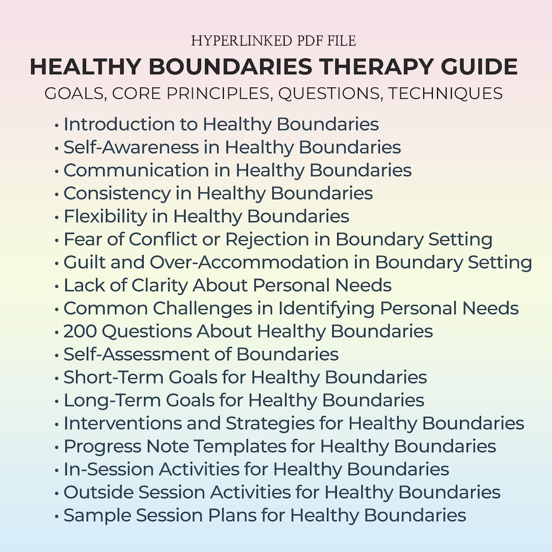 Personal Boundaries Therapy Guide Setting Limits in Relationships ...