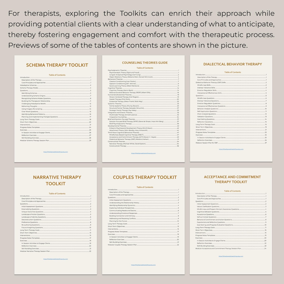 Psychotherapy Toolkit Bundle Modality Guide Treatment Planning Session ...