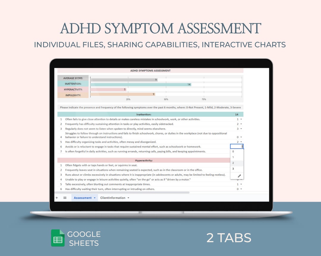 ADHD Assessment Attention Deficit Test Adult ADHD Screening Evaluation ...