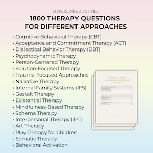 Therapy Questions, Therapy Approaches, Counselling Tool, 100 Therapy ...