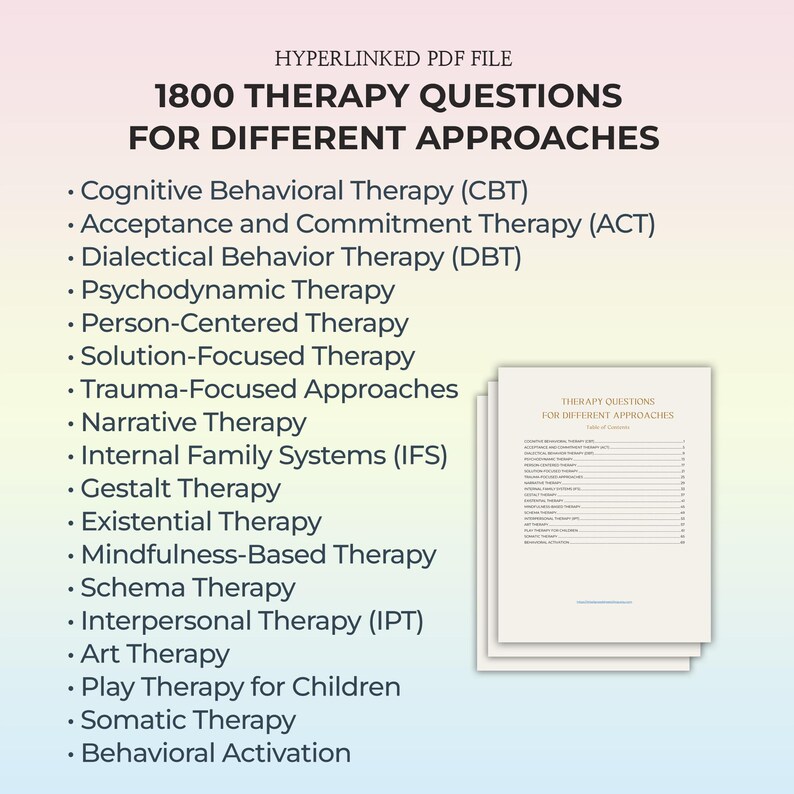Therapy Questions, Therapy Approaches, Counselling Tool, 100 Therapy ...