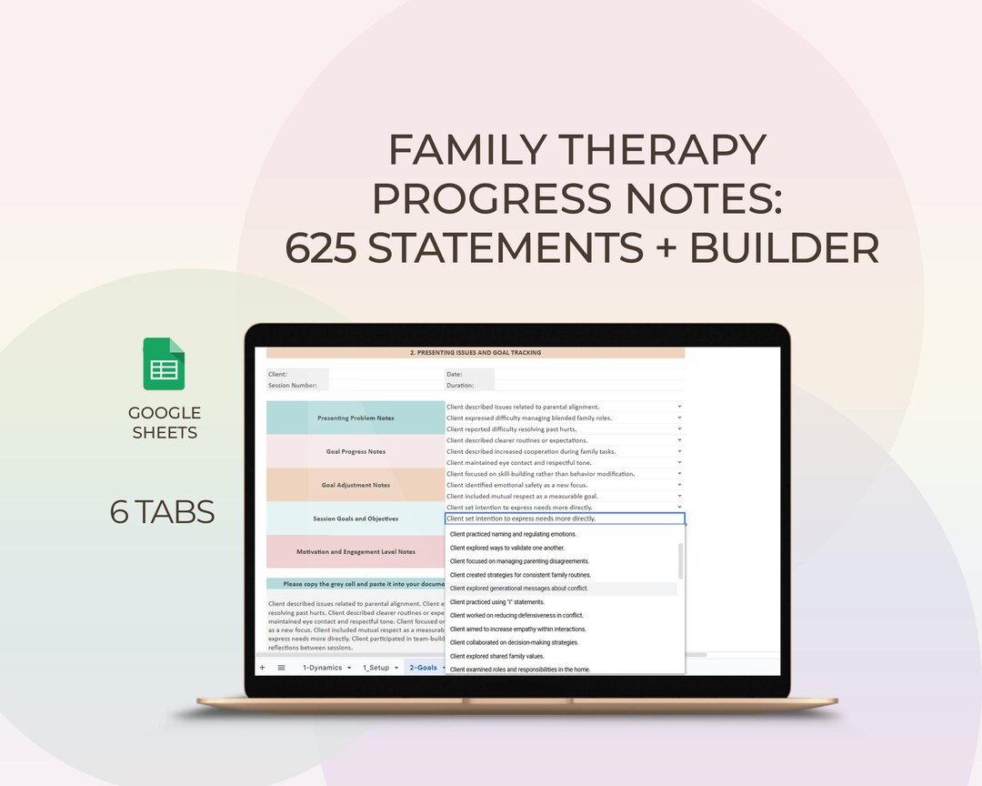 Family Therapy Progress Notes Template Clinical Phrases Builder Case ...