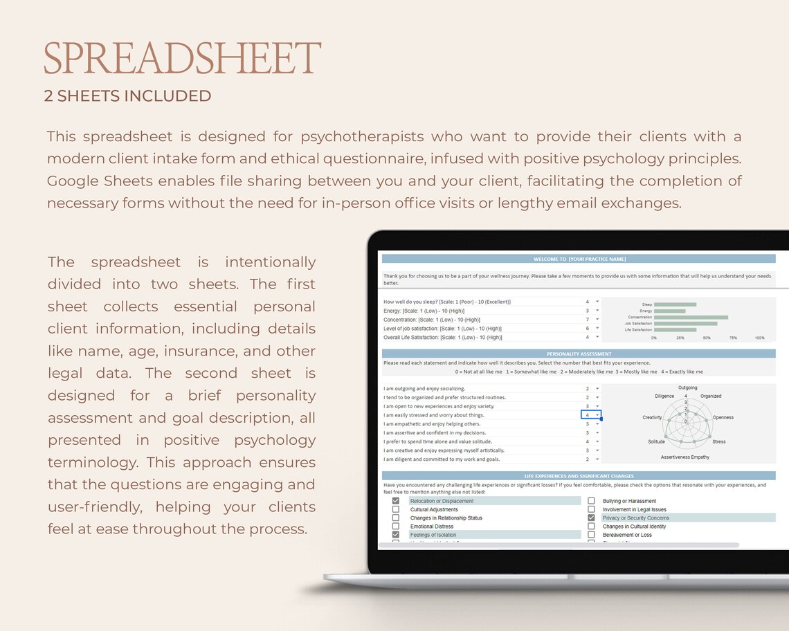 Therapist Client Intake Form, Client Intake Form Psychotherapy, Therapy ...