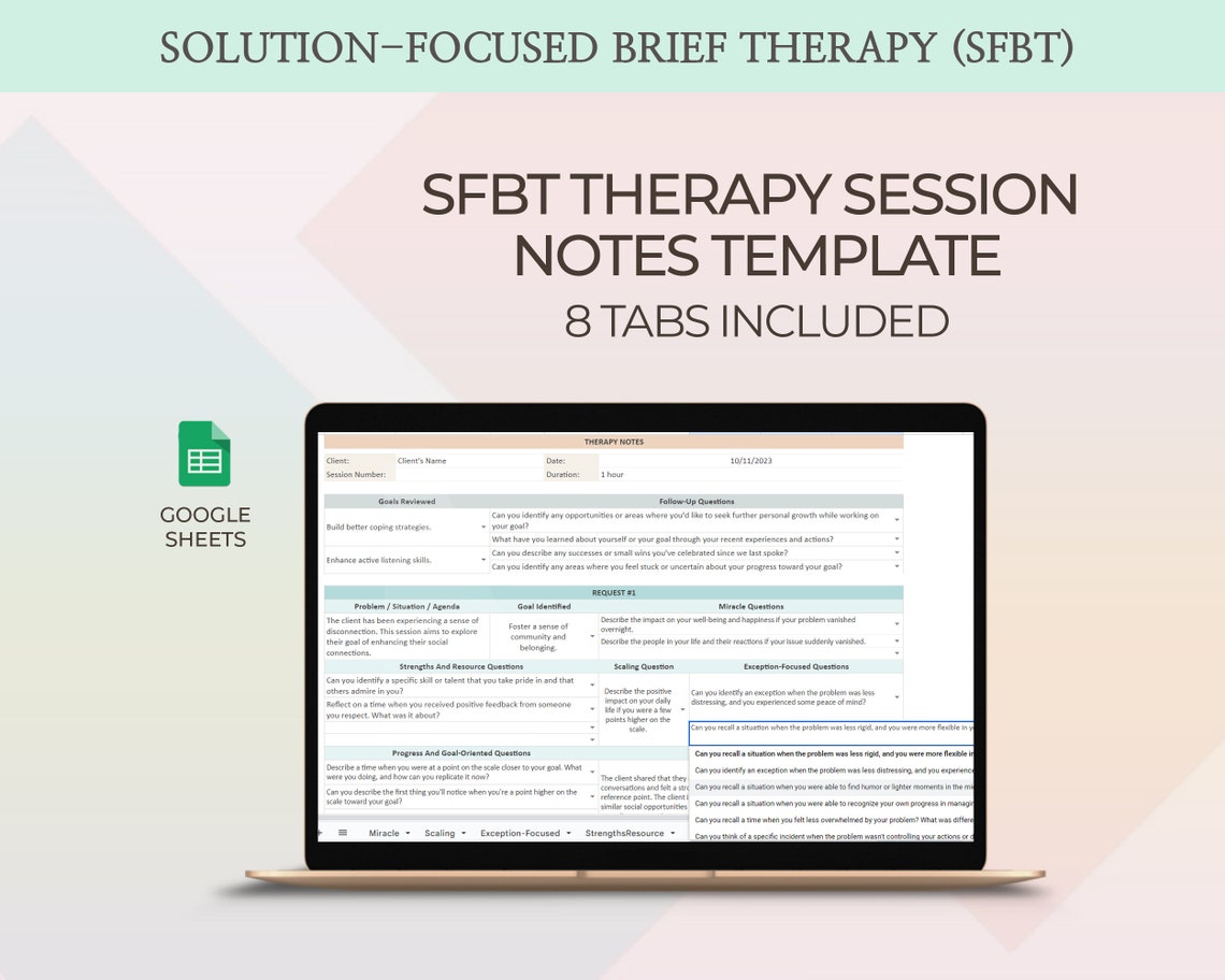 SFBT Therapy Notes Template, Solution-focused Brief Therapy Session ...