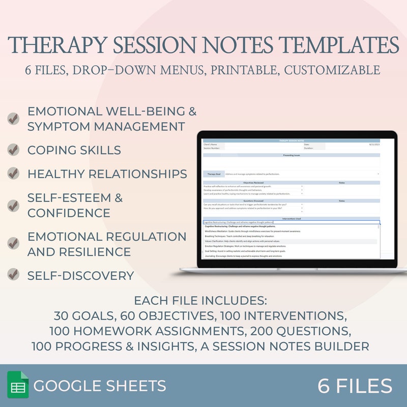 Therapy Goals Cheat Sheet - Etsy