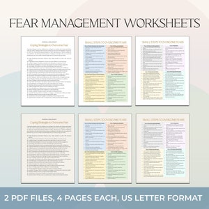 Fear Worksheets, Anxiety Help, Mental Health, Mindfulness Aid, Therapy ...