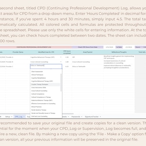 CPD Log, Clinical Supervision Log Template, Therapist Planner, Clinical ...