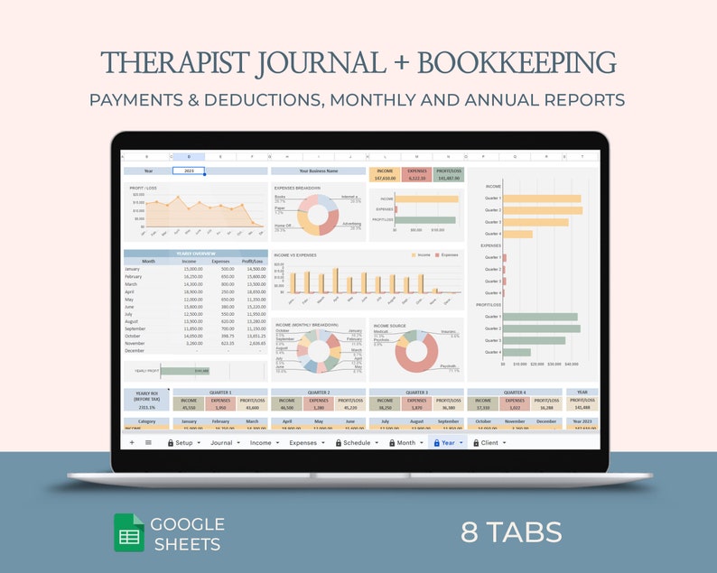 Therapist Journal, Psychotherapist Tool, Appointment Therapy, Therapist Payment Tracker ...