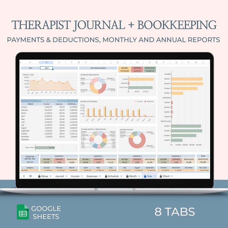 Therapist Client Tracker Excel - Etsy