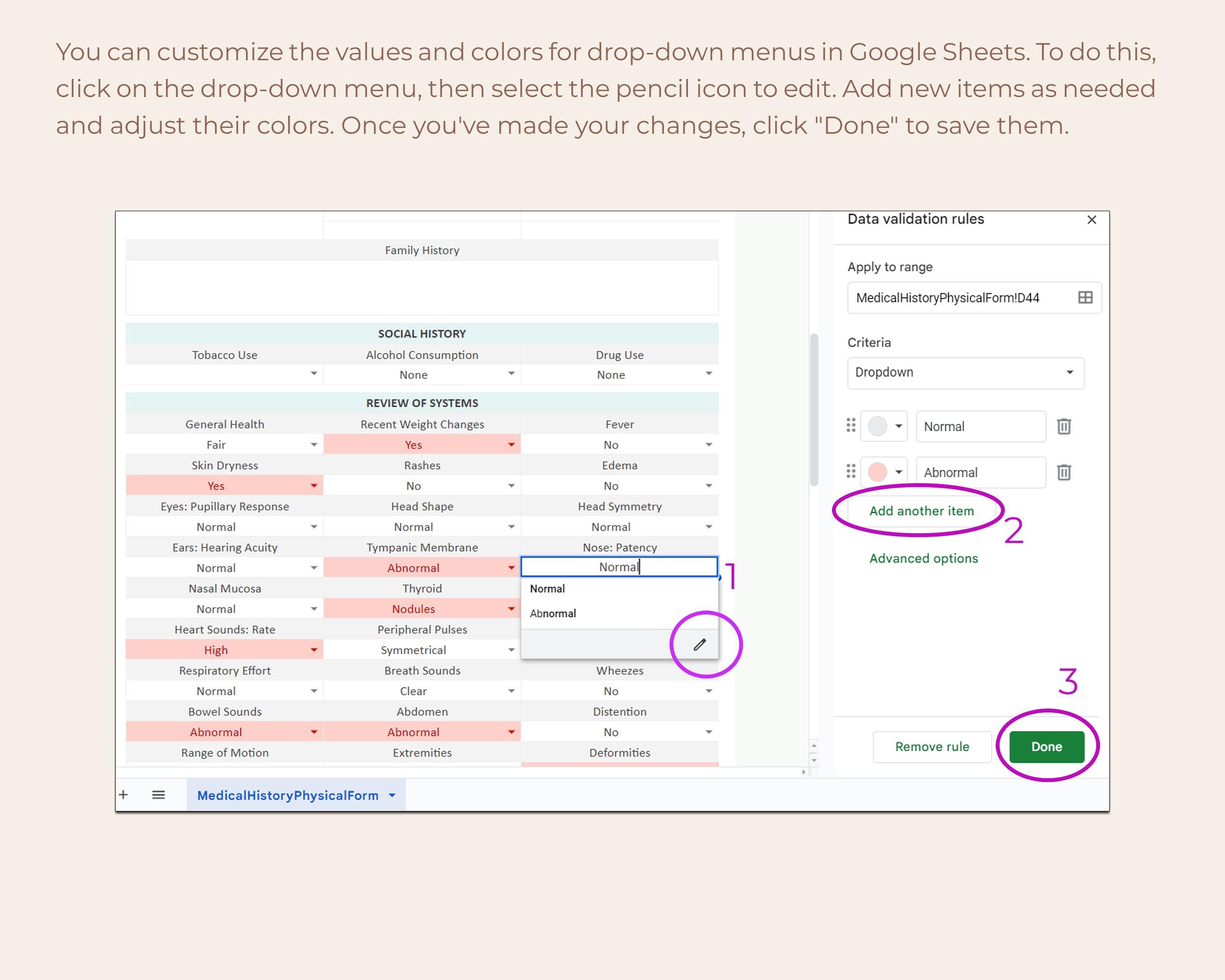 Medical History and Physical Form, HP Template, H and P Form, History ...