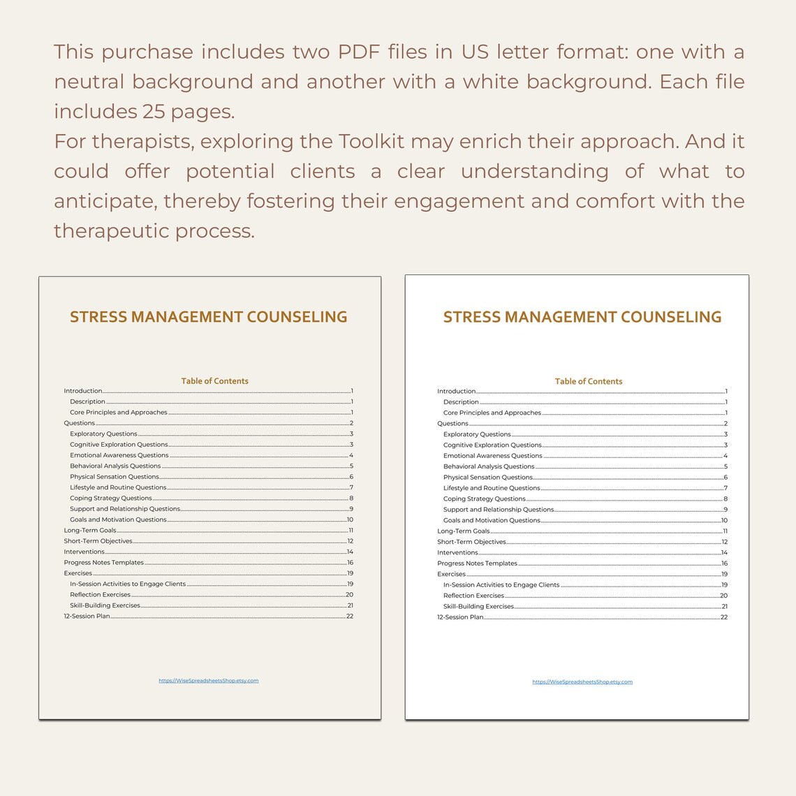 Stress Management Counseling Toolkit High Cortisol PTSD Treatment Therapy Questions Post ...