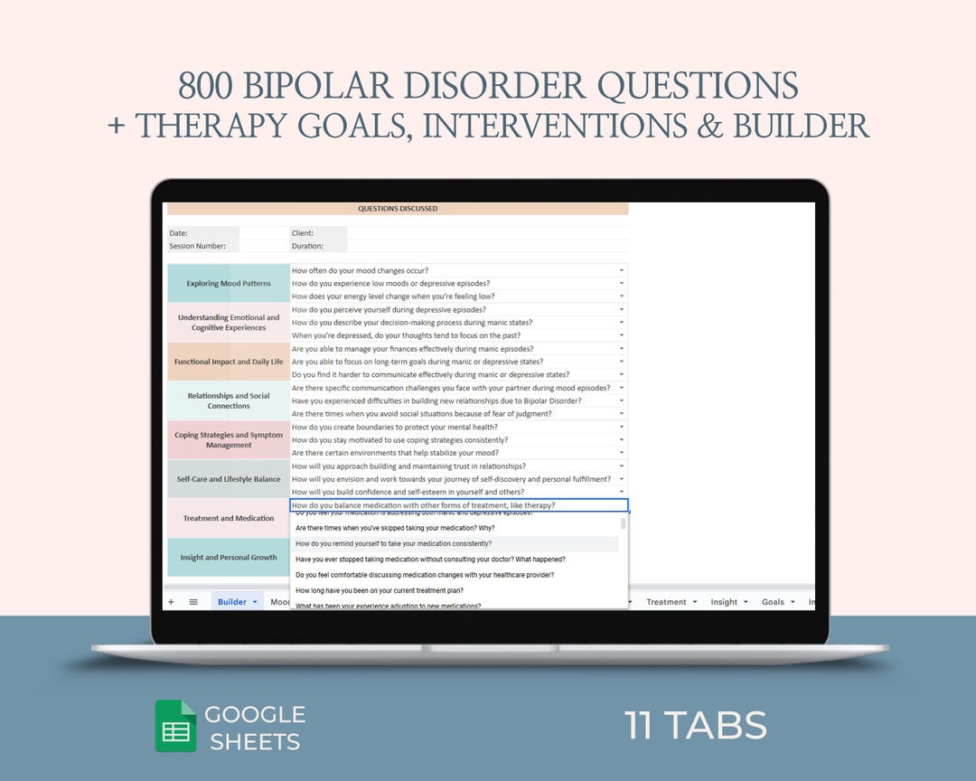Bipolar Therapy Questions Goals Mood Disorder Interventions Treatment ...
