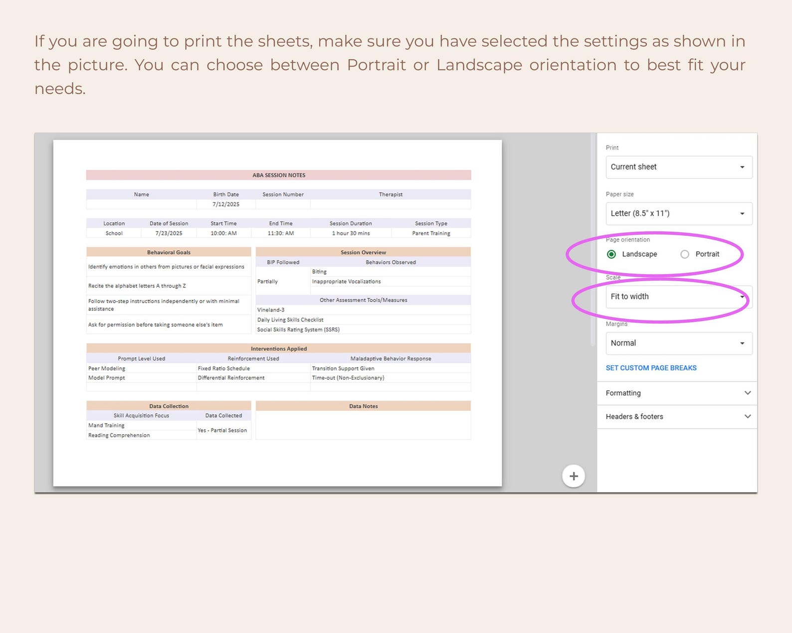 ABA Session Notes Template Bcbas Rbts Applied Behavior Analysis ...