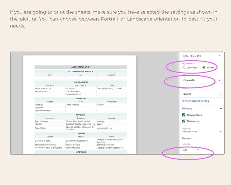 Case Formulation Template, Template for Therapist, Psychology Therapy ...