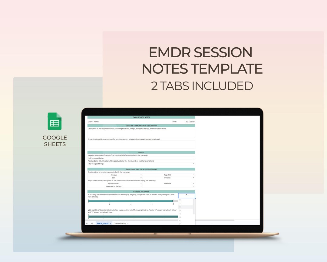 EMDR Therapy Notes, Session Notes, Eye Desensitization Therapy, EMDR ...