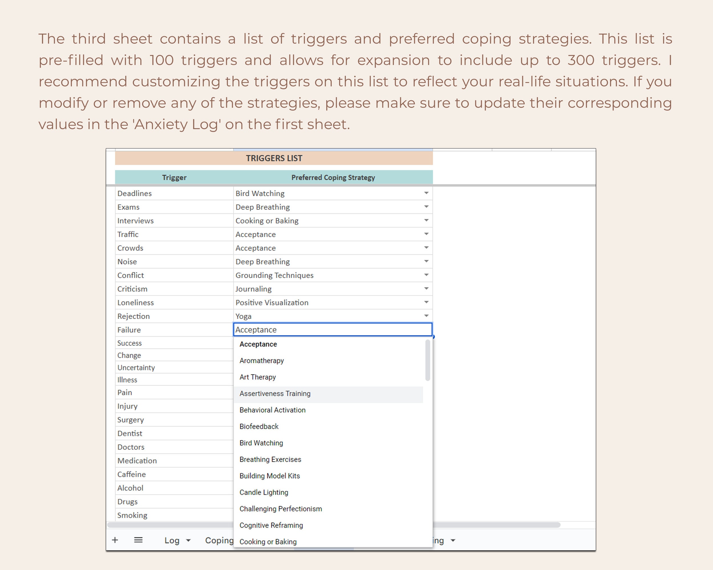 Anxiety Worksheets,anxiety Tracker, CBT Anxiety Sheets, Therapist Aid ...