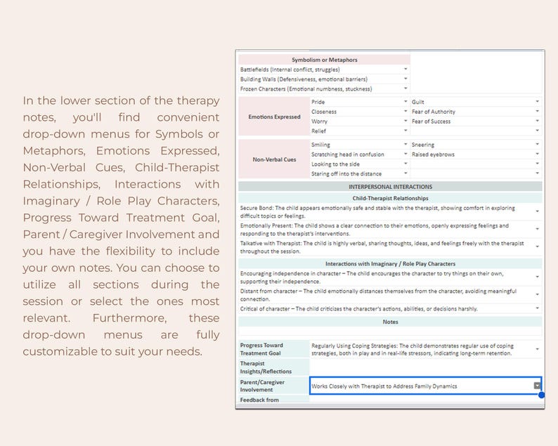 Play Therapy Session Notes Template, Play Therapy Notes, Children ...