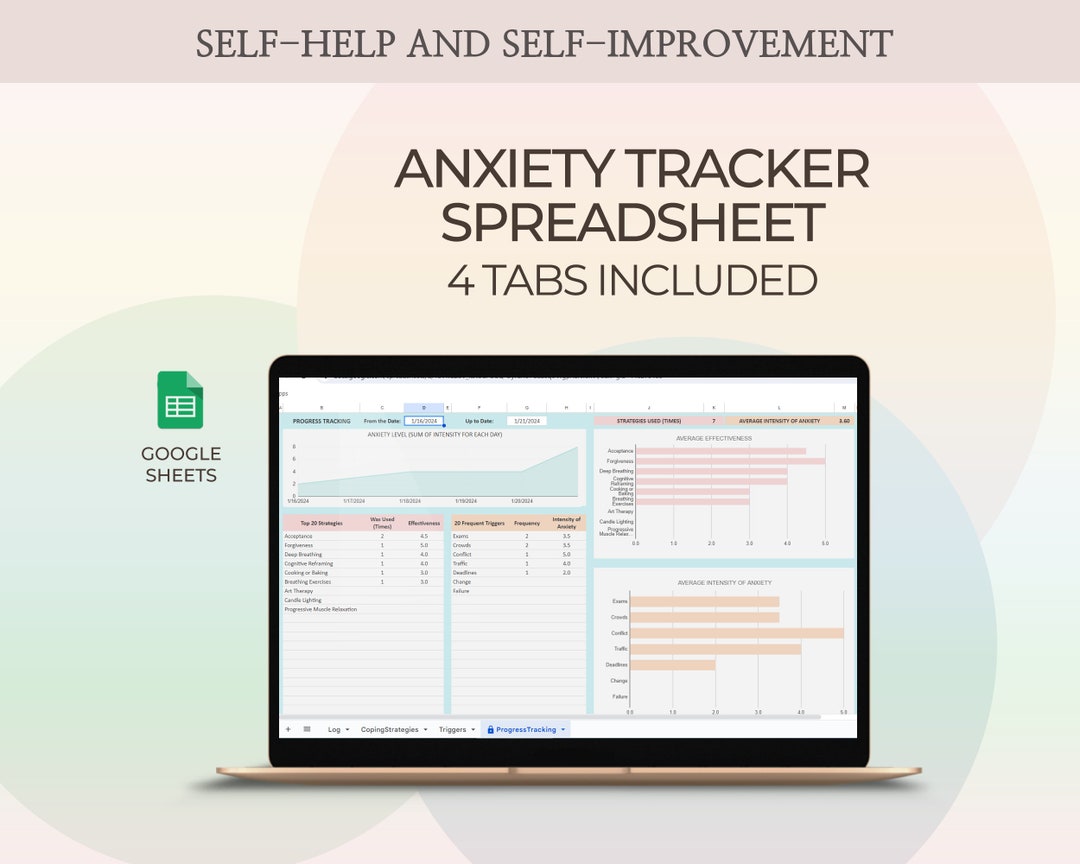 Anxiety Worksheets,anxiety Tracker, CBT Anxiety Sheets, Therapist Aid ...