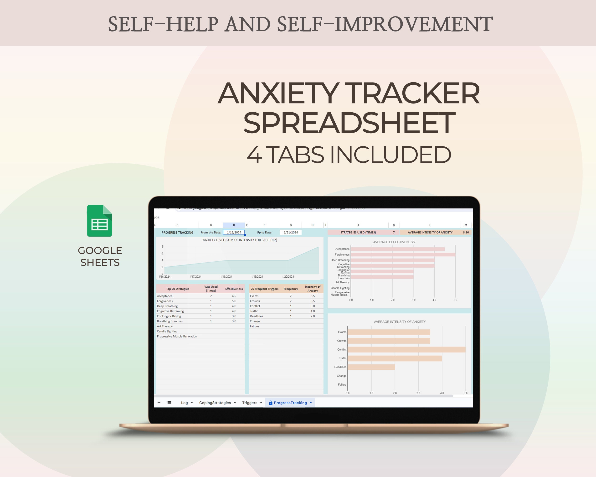 Anxiety Worksheets,anxiety Tracker, CBT Anxiety Sheets, Therapist Aid ...