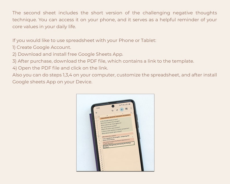 Reframing Negative Thoughts CBT Affirmations Core Values Clarification ...