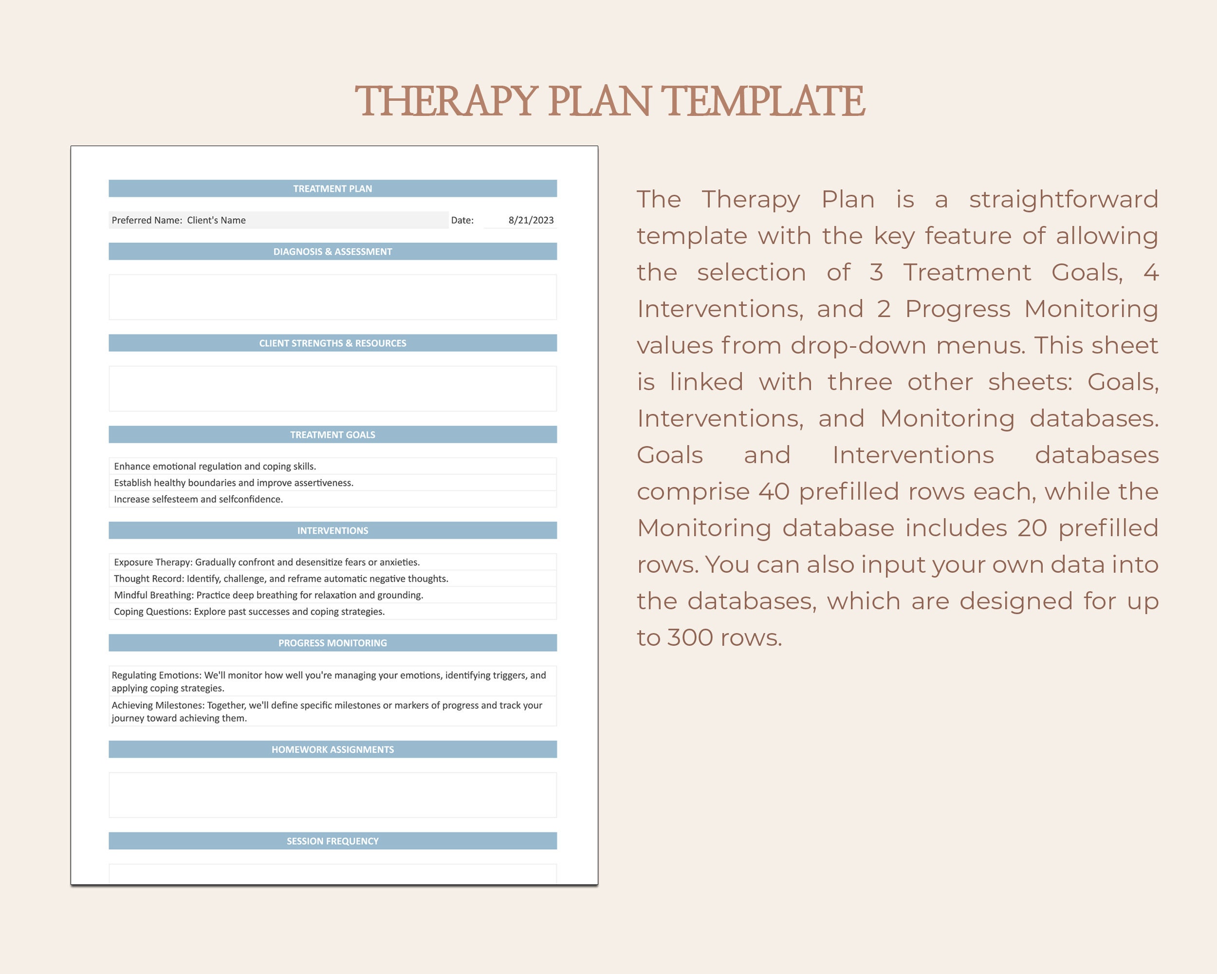 Psychotherapist Planner Spreadsheet, Psychologist Notes, Psychology ...