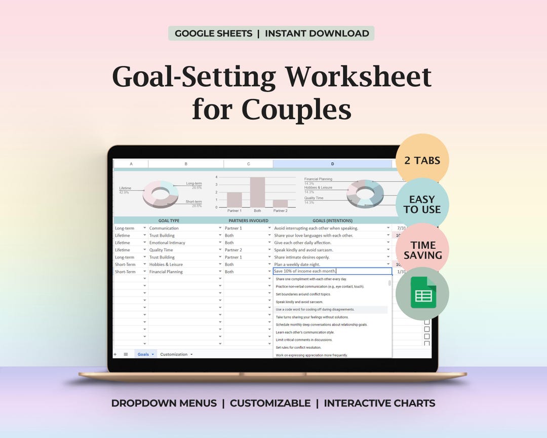 Couples Goal Setting, Relationship Goals, Shared Goals Planner, Couples ...